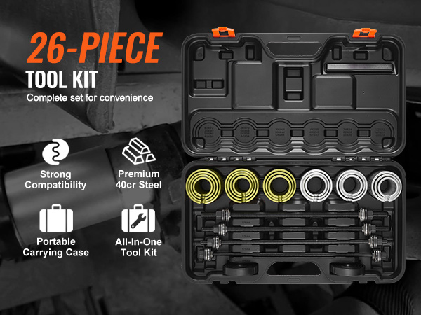 VEVOR 26 PCS Pull and Press Sleeve Kit Steel Bush Bearing Removal ...