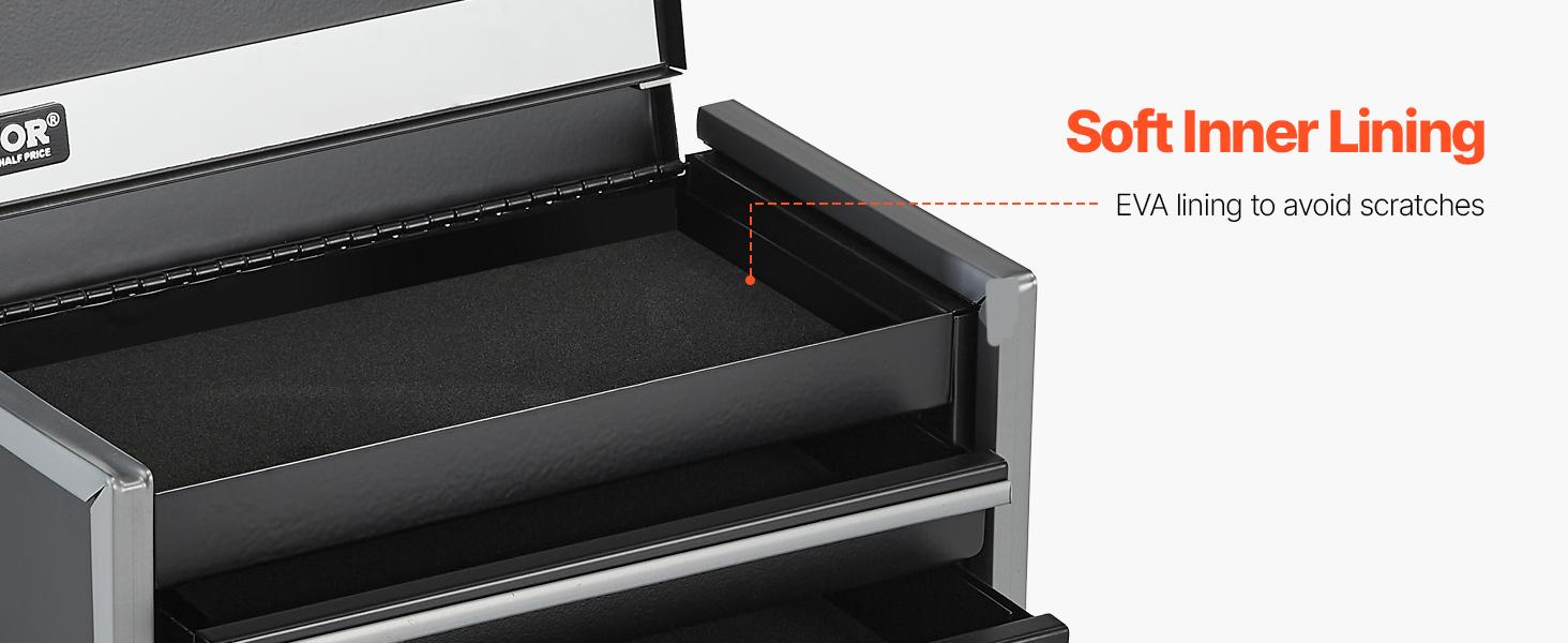 VEVOR Tool Box 8.6-inch Portable Metal Tool Box with 3 Drawers Tool ...