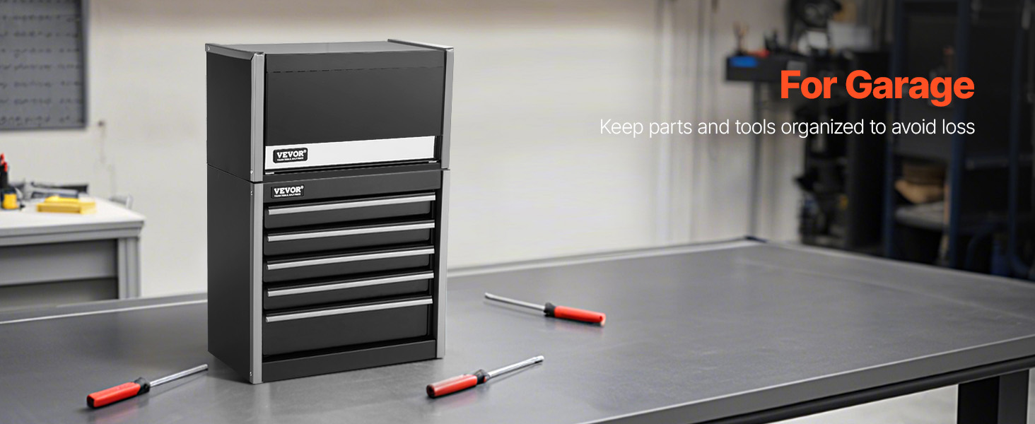 VEVOR Tool Box 8.6-inch Portable Metal Tool Box with 3 Drawers Tool ...