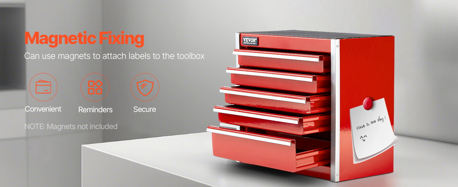 Tool Box 8.6-inch Portable Metal Tool Box with 5 Drawers Tool Organizer ...