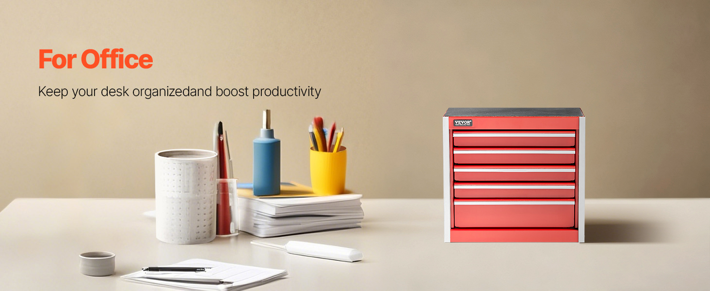 VEVOR Tool Box 8.6-inch Portable Metal Tool Box 5 Drawers Tool ...