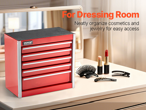 Tool Box 8.6-inch Portable Metal Tool Box with 5 Drawers Tool Organizer ...