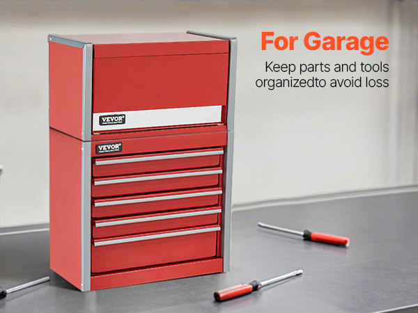 Tool Box 8.6-inch Portable Metal Tool Box with 5 Drawers Tool Organizer ...