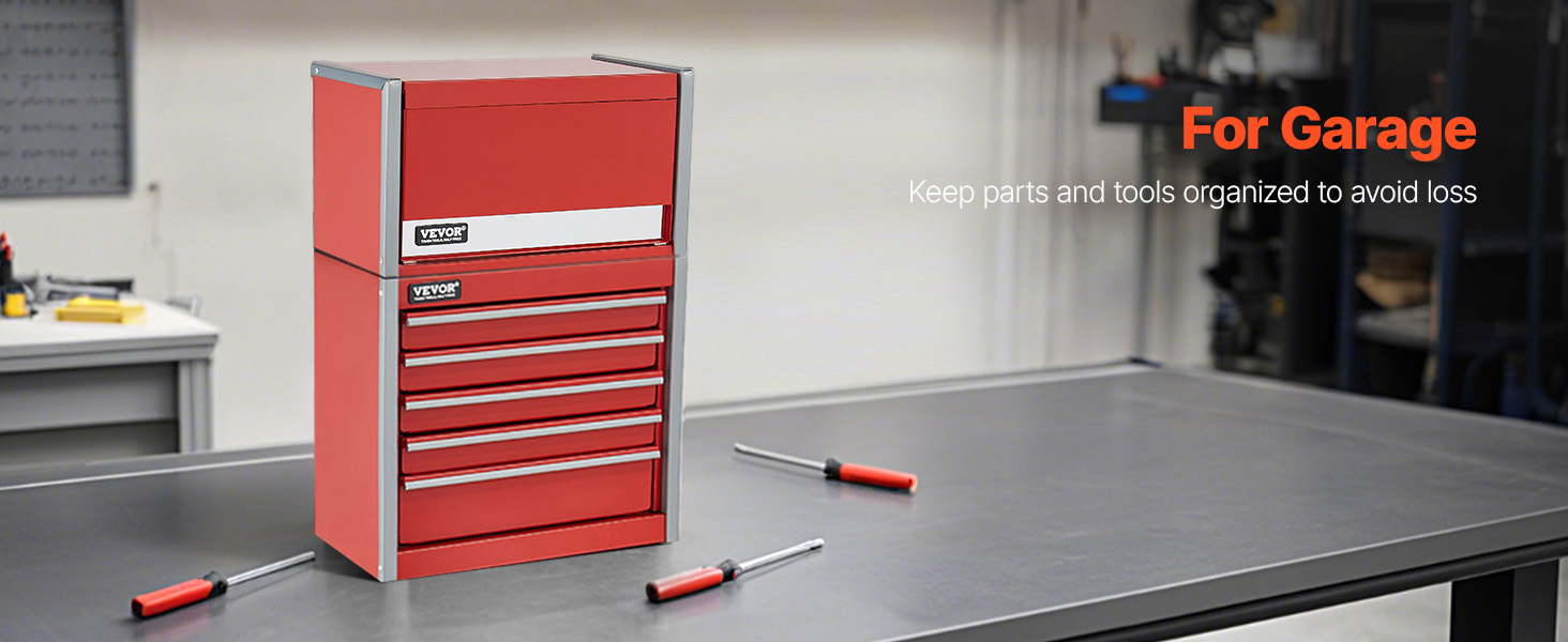 VEVOR Tool Box 8.6-inch Portable Metal Tool Box 5 Drawers Tool ...