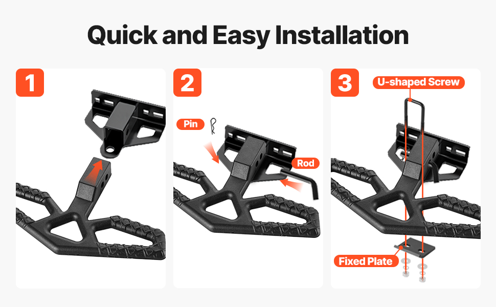 VEVOR Hitch Step for 2" Receiver Universal Trailer Tow Rear Bumper ...