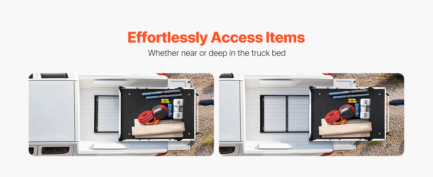 Sliding Truck Bed Organizer 68 x 48-Inch 1000 lbs Truck Bed Storage ...