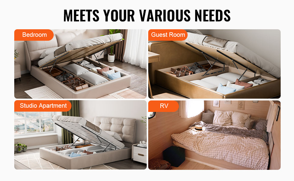 VEVOR Bed Lift 59x79 in Compatible Bed Size 309 lbs Load DIY Wall Bed ...