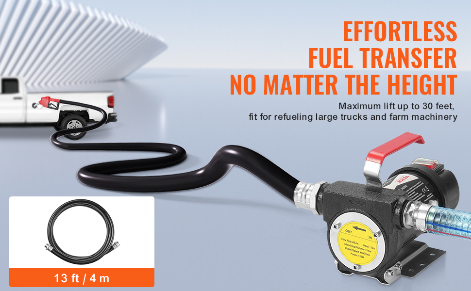 VEVOR Fuel Transfer Pump 12V 10 GPM 1/4 HP Diesel Pump with Auto Fuel ...