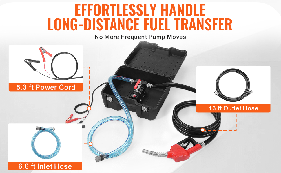 VEVOR Fuel Transfer Pump 12V 10 GPM 1/4 HP Diesel Pump with Auto Fuel ...