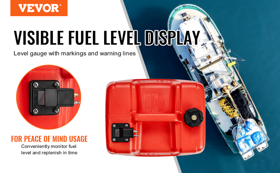 VEVOR Marine Fuel Tank, 3.17 Gallon/12L, Portable Boat Fuel Gas Tank ...