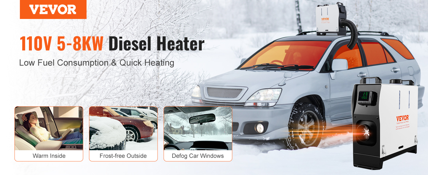 VEVOR 5-8KW Diesel Heater, Diesel Air Heater All in One with Remote ...
