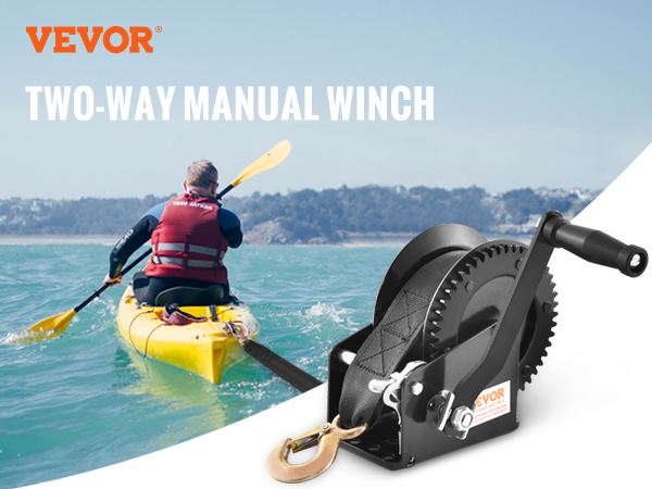 VEVOR Hand Winch, 1600 lbs Pulling Capacity, Boat Trailer Winch Heavy ...
