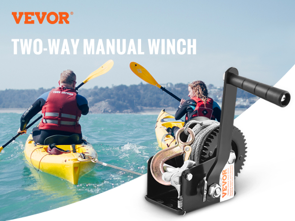 VEVOR Hand Winch, 800 lbs Pulling Capacity, Boat Trailer Winch Heavy ...