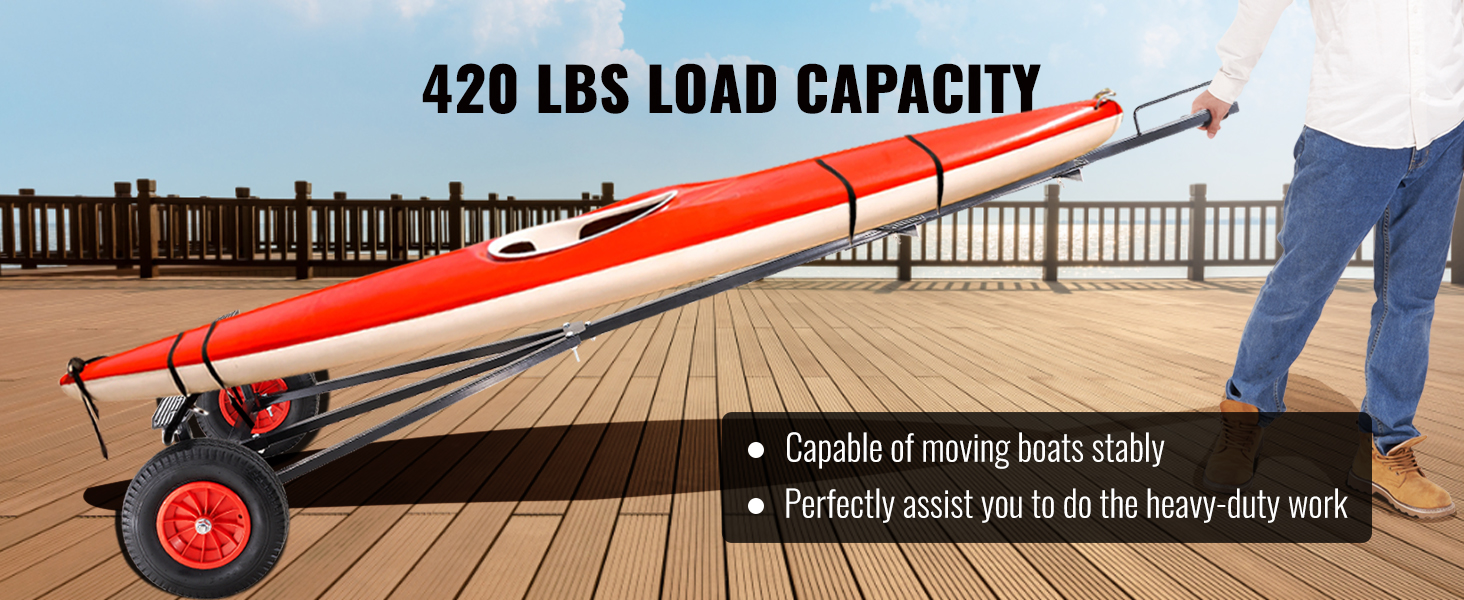 VEVOR Boat Trailer Dolly, 420lbs Load Capacity, Carbon Steel Trailer ...