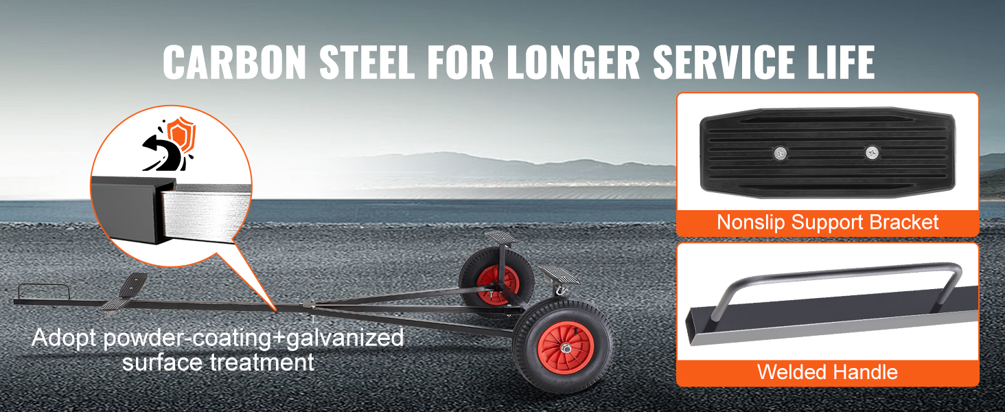VEVOR Boat Trailer Dolly, 420lbs Load Capacity, Carbon Steel Trailer ...