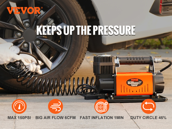 VEVOR 12V Air Compressor Heavy Duty 150PSI Offroad Air Compressor ...
