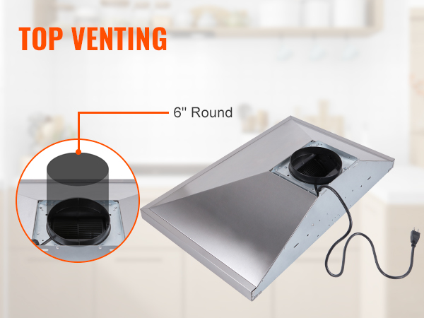 VEVOR Wall Mount Range Hood, Ductless Chimney-Style Kitchen Stove Vent ...