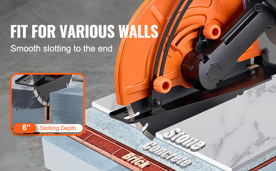 VEVOR Electric Concrete Saw, 16 in, 3200 W 15 A Motor Circular Saw ...