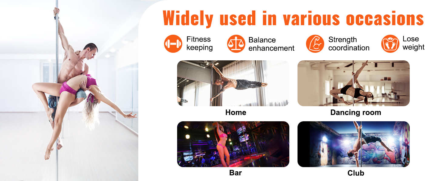 VEVOR Professional Dancing Pole, Spinning Static Dancing Pole Kit ...