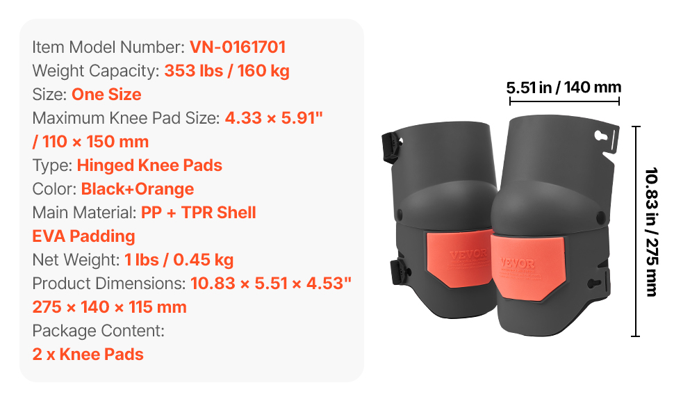 VEVOR Knee Pads for Work Extra Thick for Construction Flooring Roofing ...