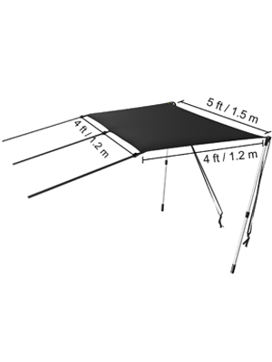 VEVOR T-Top Sun Shade Kit 4' x 5', UV-Proof 600D Polyester T-top ...