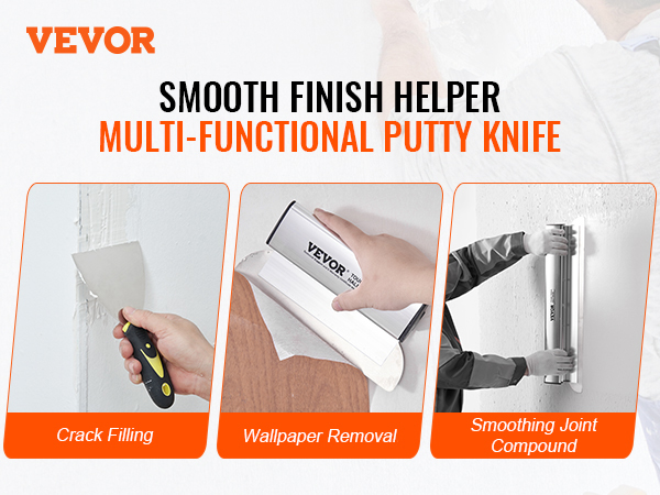 VEVOR Drywall Skimming Blade Set, 10/16/24/32/40 in Skimming Blades ...