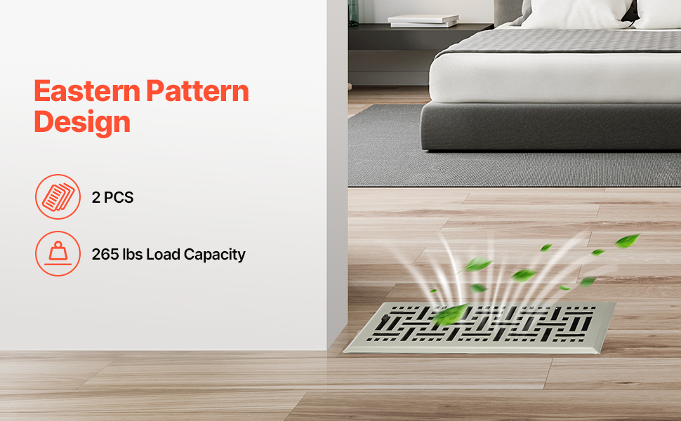 Floor Registers 4x10 Inch 2-Pack Iron Floor Vents for HVAC Grilles ...