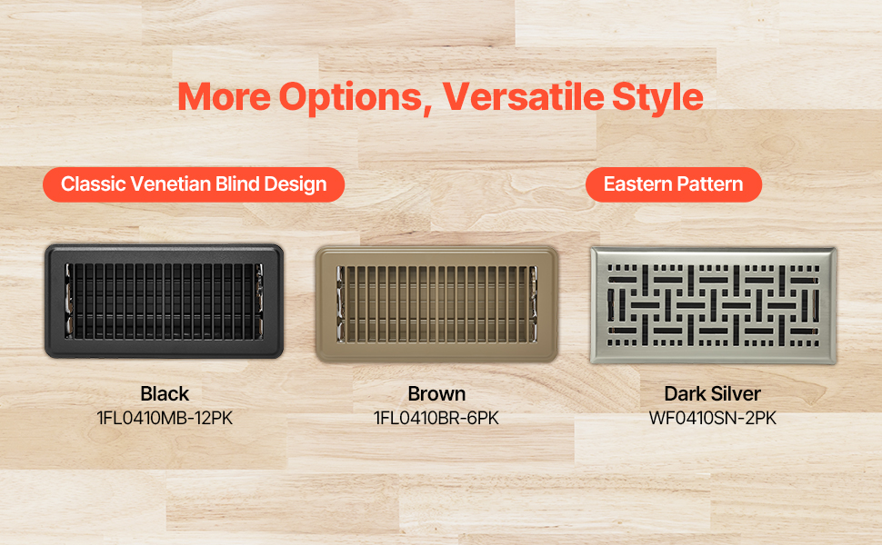 Floor Registers 4 x 10 Inch 6-Pack Iron Floor Vents for HVAC Vent ...