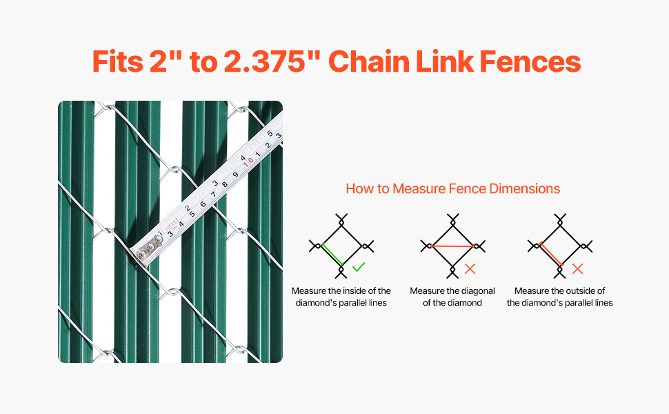 VEVOR Chain Link Fence Privacy Slats Single-Wall for 4' High Fence ...
