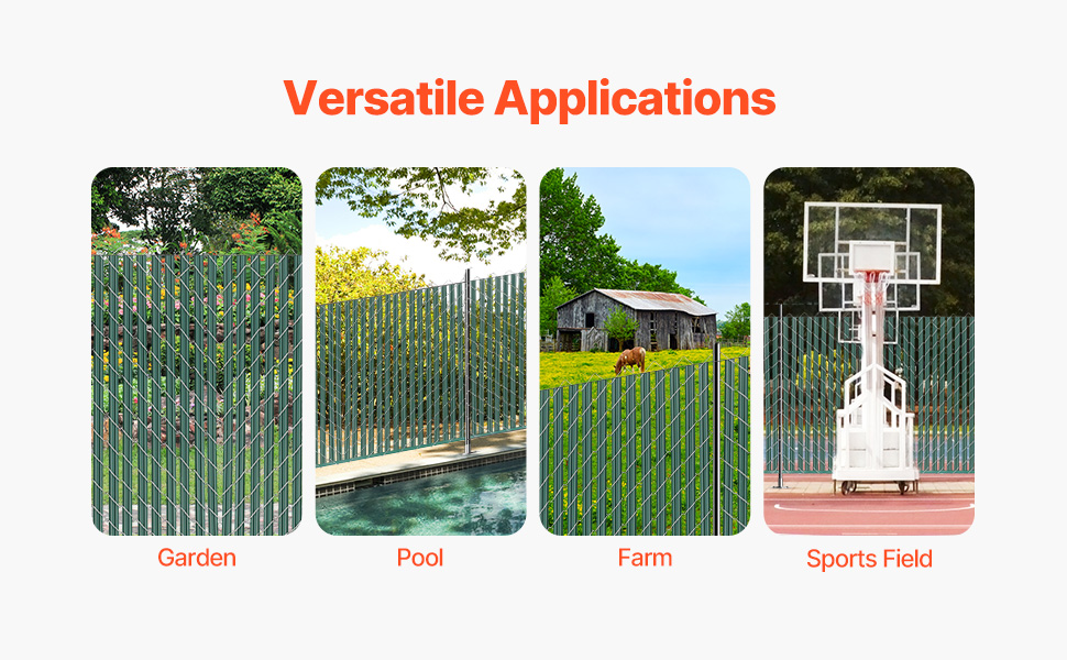 VEVOR Chain Link Fence Privacy Slats Single-Wall for 4' High Fence ...