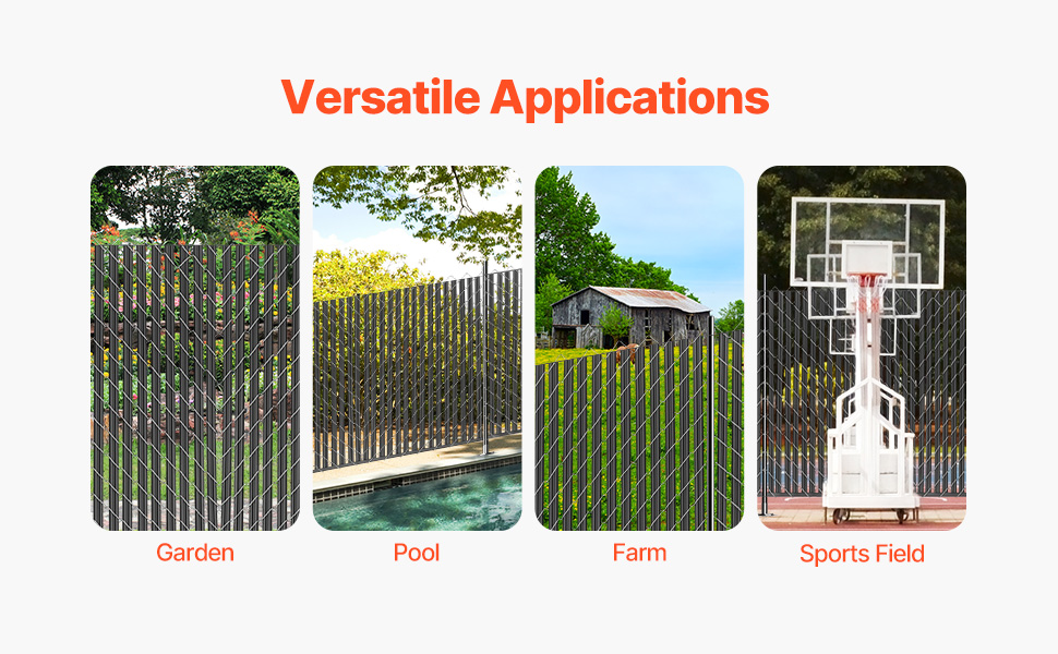 VEVOR Chain Link Fence Privacy Slats Single-Wall for 6' High Fence ...