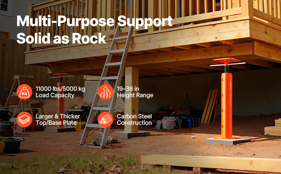 VEVOR Adjustable Floor Jack Post House Floor Leveling Lift 19"-36 ...