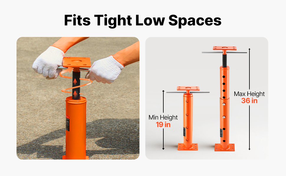 VEVOR Adjustable Floor Jack Post House Floor Leveling Lift 19"-36 ...