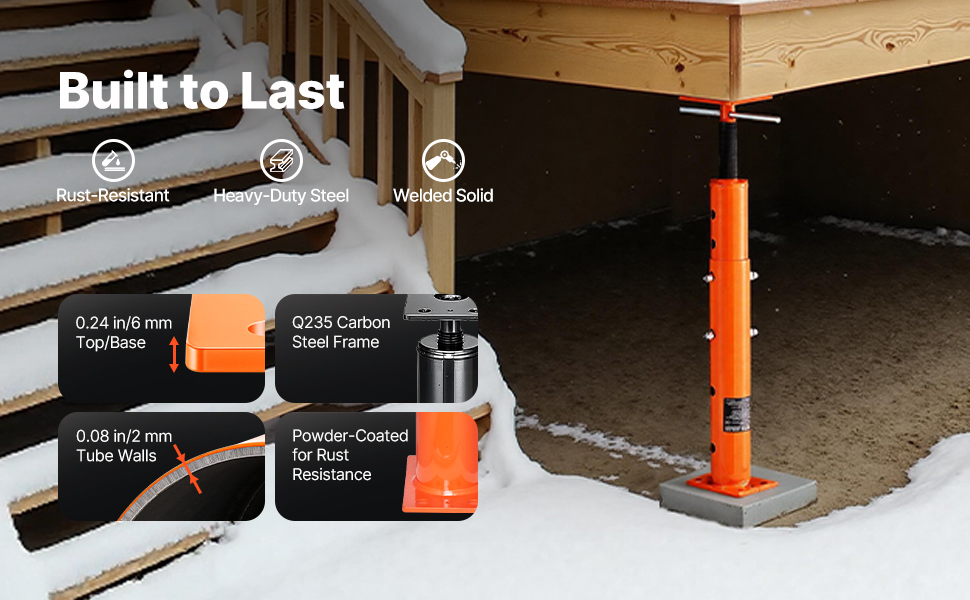 VEVOR Adjustable Floor Jack Post House Floor Leveling Lift 19"-36 ...