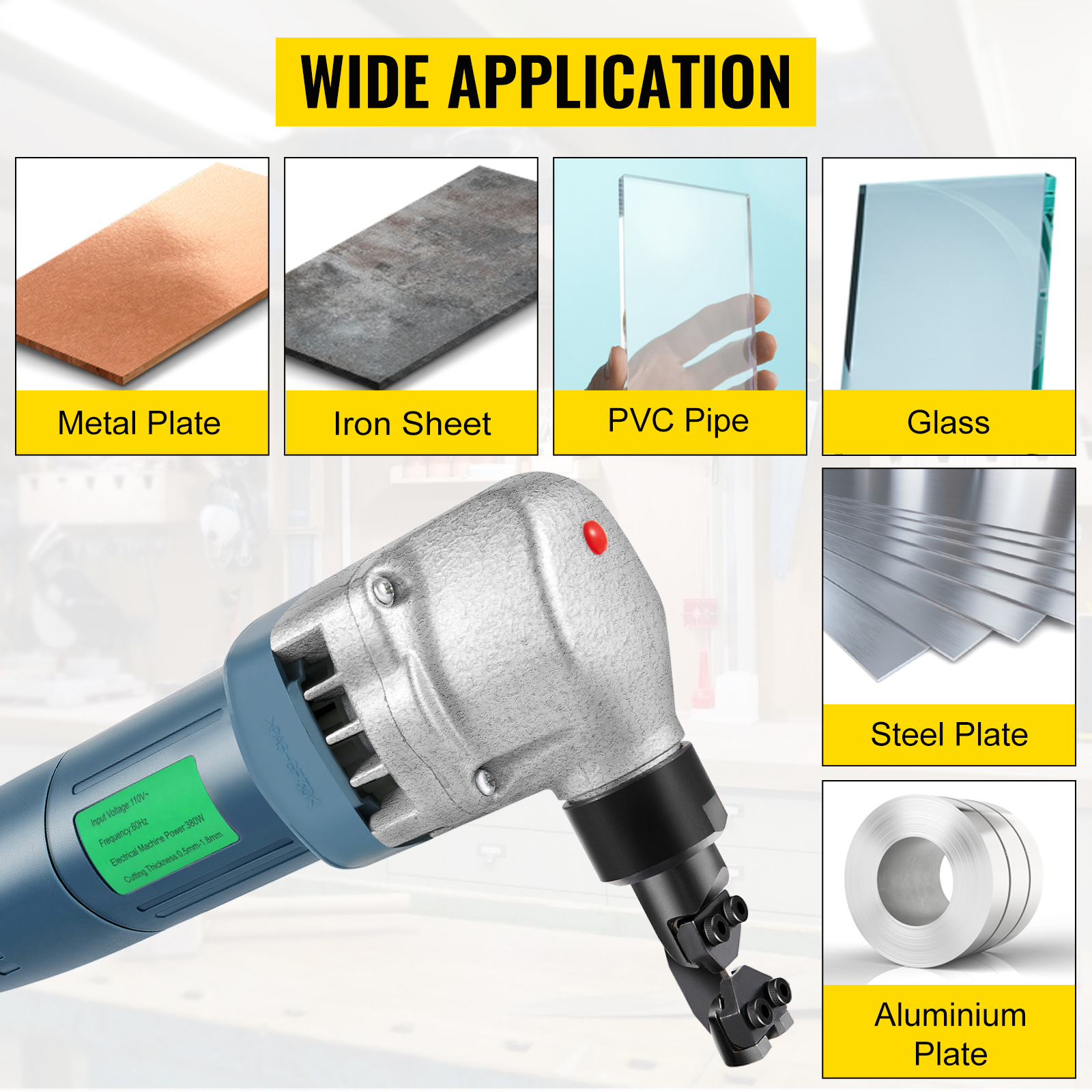 VEVOR Electric Metal Nibbler 380W Nibbler Metal Cutter 1800RPM High ...