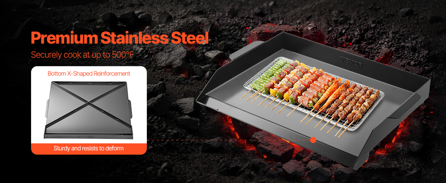 22x16 in Flat Top Griddle Carbon Steel Universal BBQ Grill Pan Cookware ...