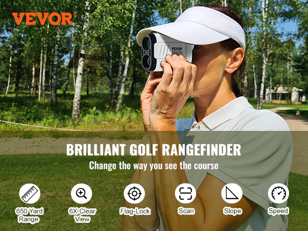 VEVOR Golf Rangefinder, 650 Yards Laser Golfing Hunting Range Finder ...