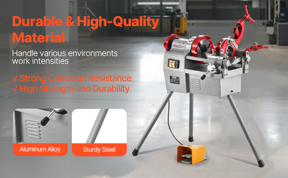 VEVOR Electric Pipe Threader Machine 750W Threading Machine for 1/2" to ...
