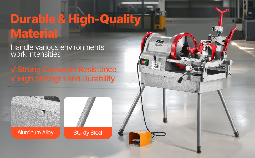 Electric Pipe Threader Machine 900W 2-Speed Threading Cutter for 1/2 ...