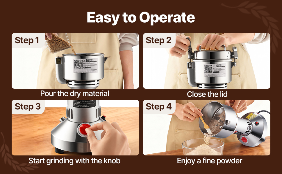 VEVOR 550g Commercial Spice Grinder Electric Grain Mill Grinder High ...