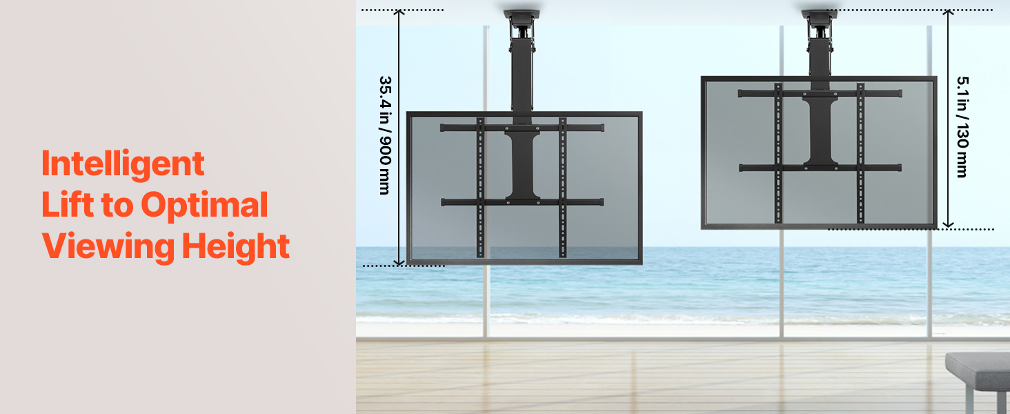 VEVOR Motorized Ceiling TV Mount, TV Wall Mount for 32 to 65 Inch TV ...