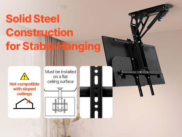 VEVOR Motorized Ceiling TV Mount, TV Wall Mount for 32 to 65 Inch TV ...