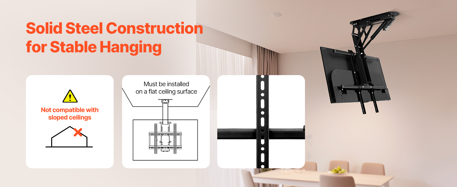 VEVOR Motorized Ceiling TV Mount, TV Wall Mount for 32 to 65 Inch TV ...