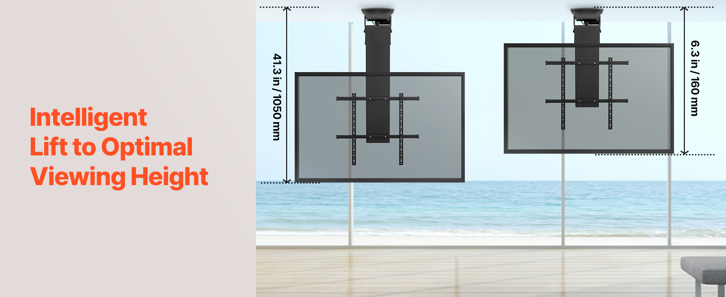 VEVOR Motorized Ceiling TV Mount, TV Wall Mount for 32 to 70 Inch TV ...