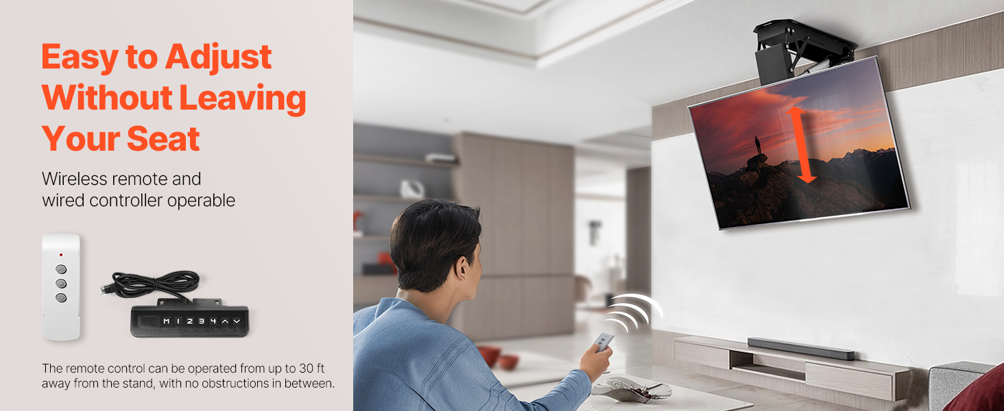 VEVOR Motorized Ceiling TV Mount, TV Wall Mount for 32 to 70 Inch TV ...
