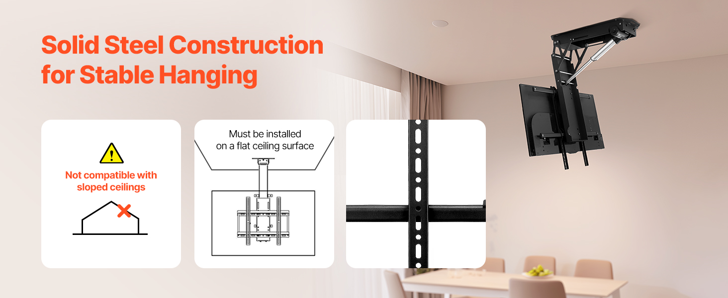 VEVOR Motorized Ceiling TV Mount, TV Wall Mount for 32 to 70 Inch TV ...