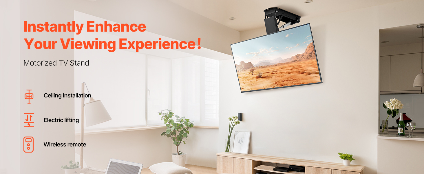 VEVOR Motorized Ceiling TV Mount Electric Flip Down TV Mount for 32-70 ...