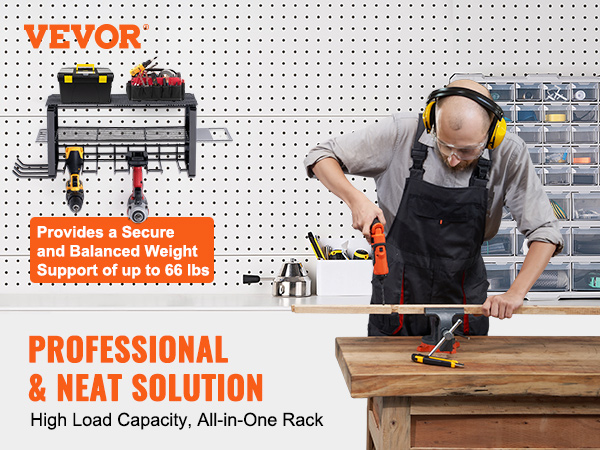 VEVOR Power Tool Organizer, 4 Slot, 3 Layers, Cordless Drill Holder ...