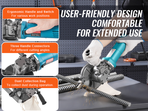 VEVOR 1100W Electric Rebar Cutter Cutting up to 3/2In 4-40mm | VEVOR EU