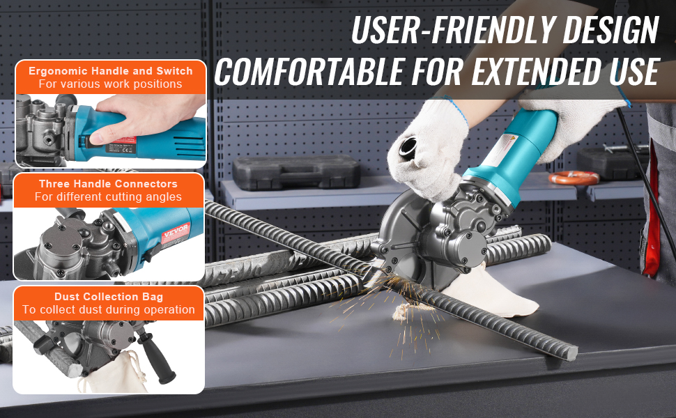 VEVOR 1100W Electric Rebar Cutter Cutting up to 3/2In 4-40mm | VEVOR AU